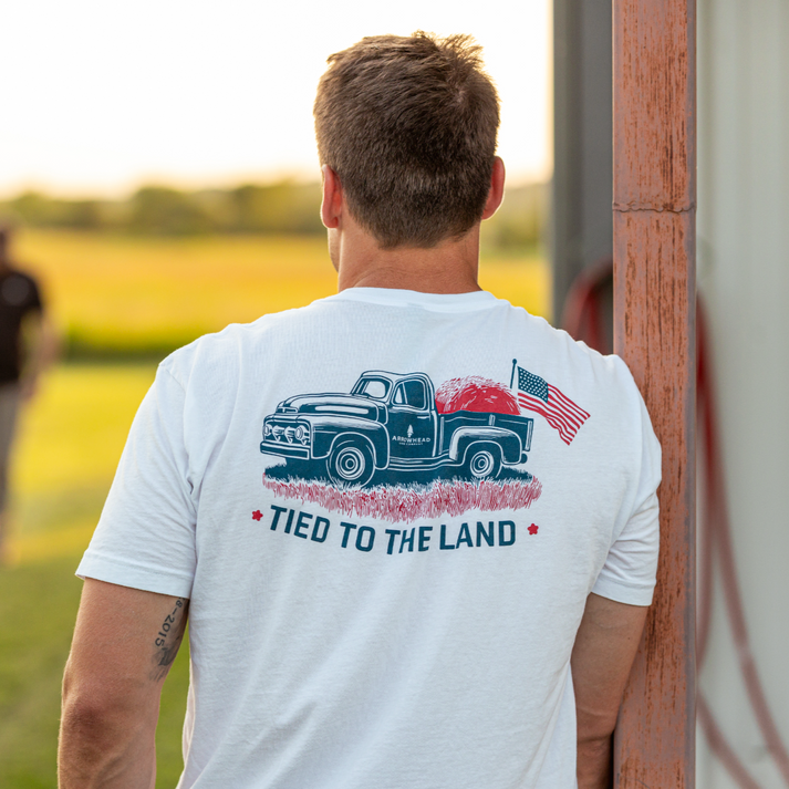 TIED TO THE LAND Short Sleeve Pocket Tee – Arrowhead Land Company Apparel